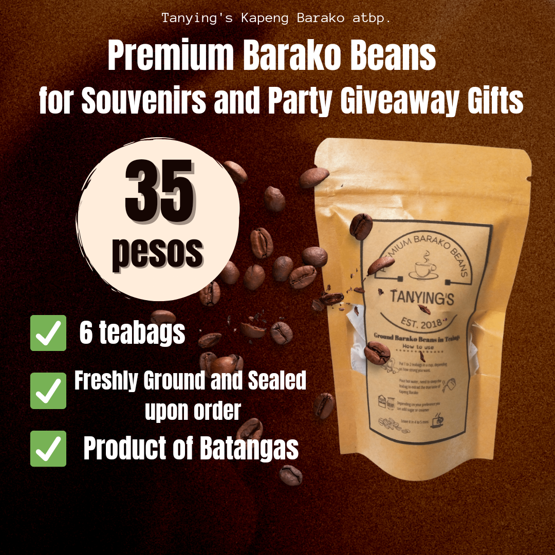 Souvenir Pack-Ground Barako Beans in Teabags 6s with Label-Ships in ...