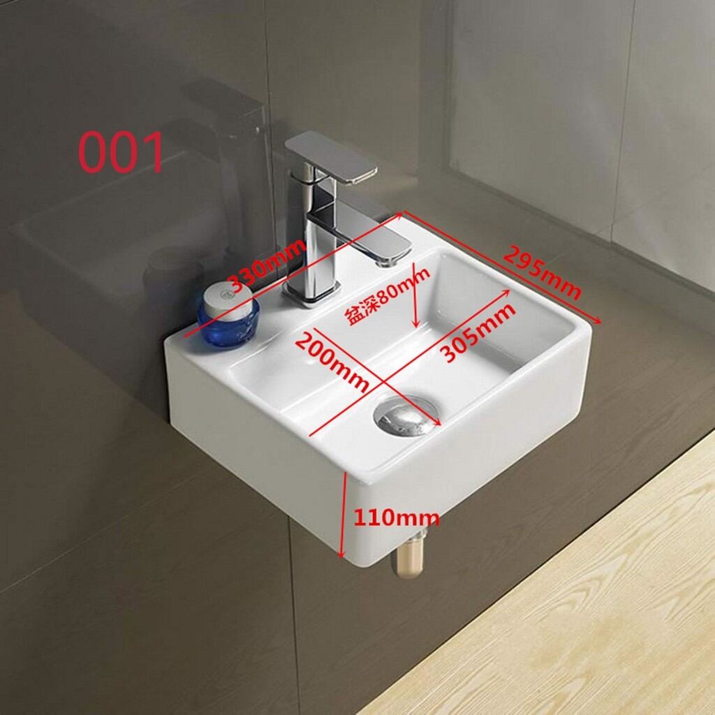 Mini Wall-Hung Basin Wall-Mounted Washbasin Ceramic Bathroom Wash Basin ...