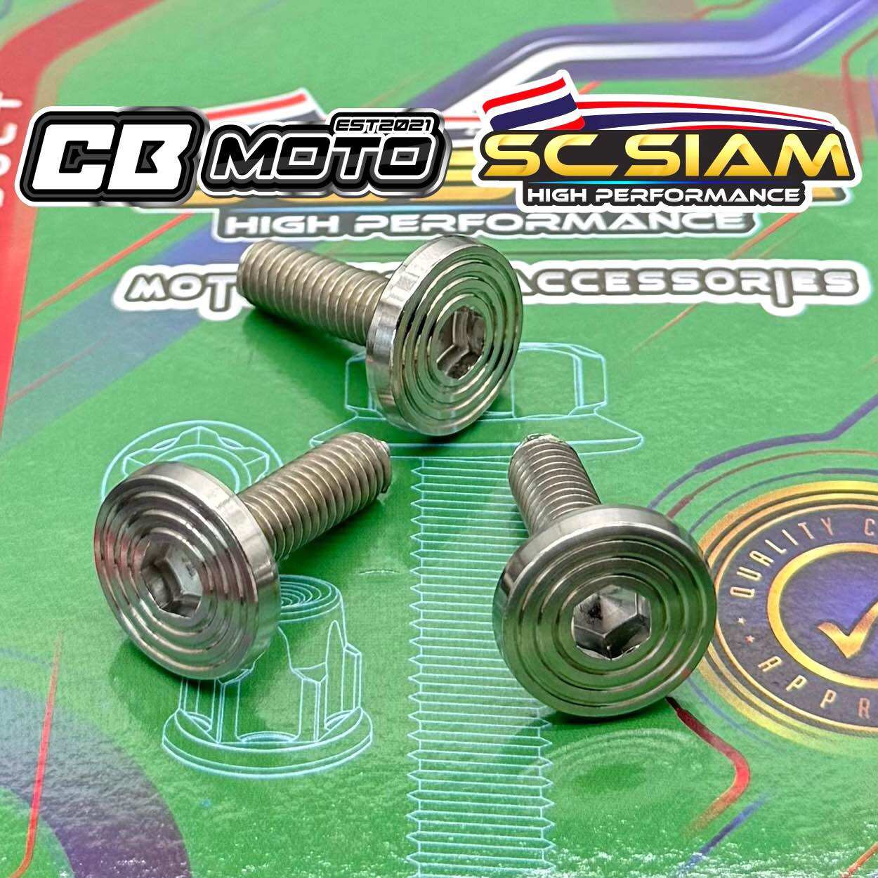 HENG / SC SIAM MUFFLER TIP BOLTS FOR CLICK 125 150 V2 V3 CNC TITANIUM ...