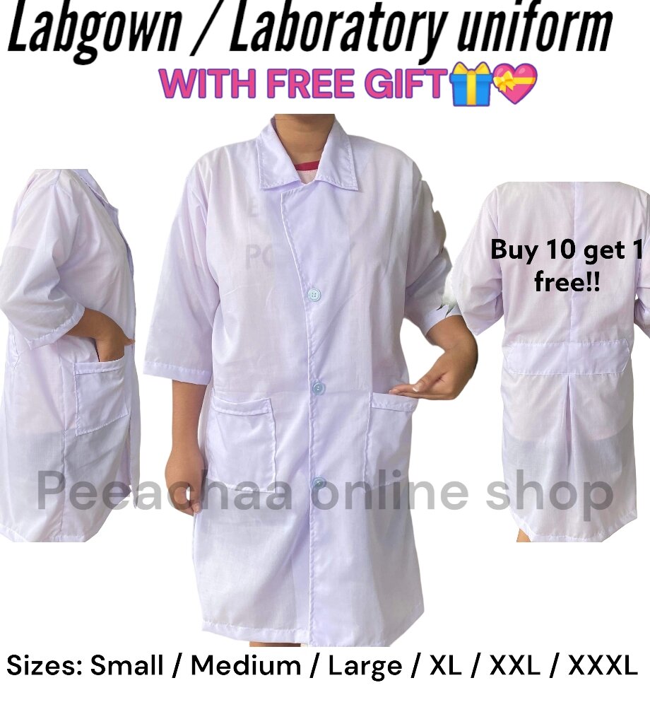 Lab gown 3/4 sleeves tetoron laboratory Small to XL | Lazada PH