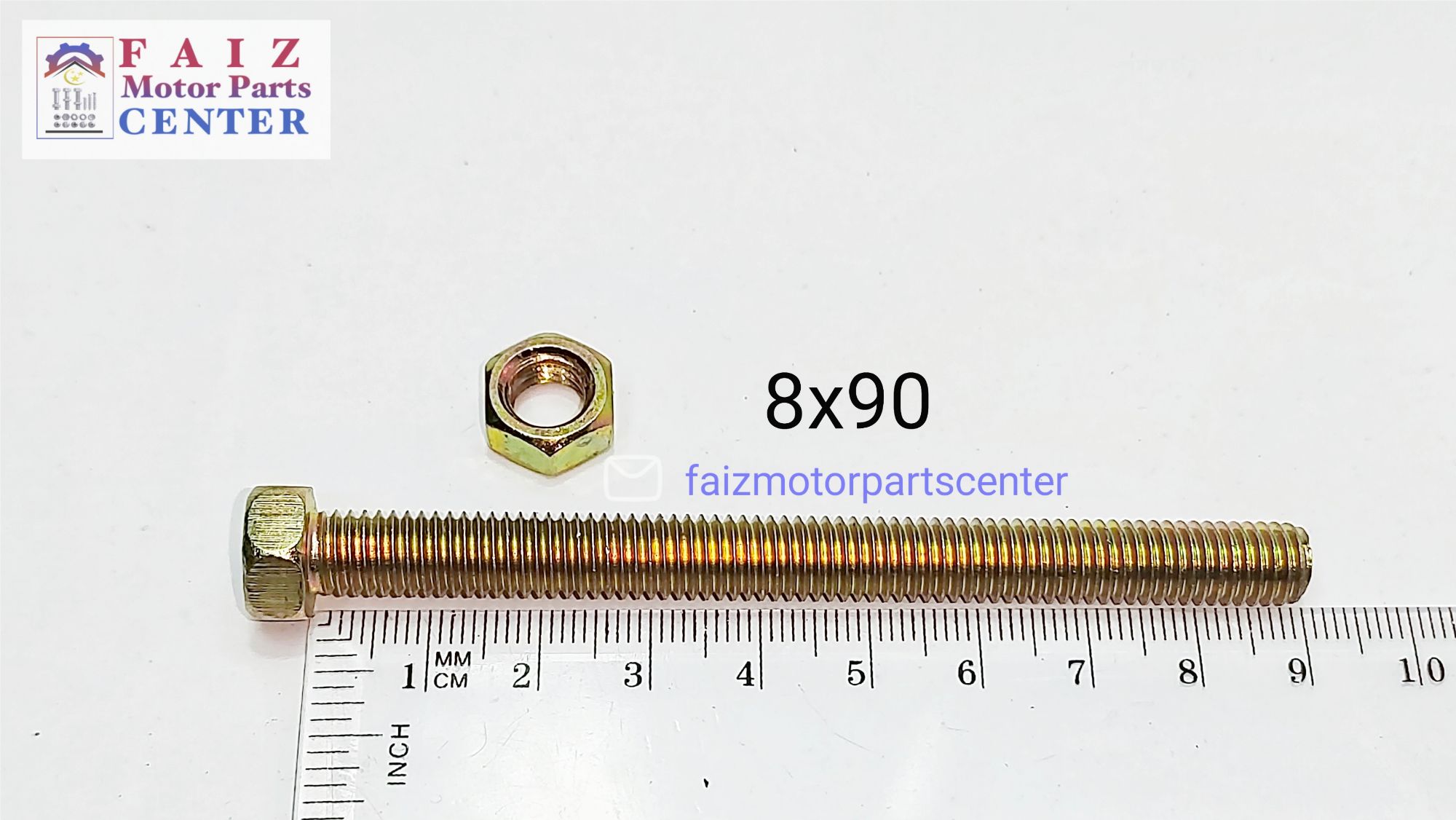 BH 8x10mm up to 8x150mm GOLD PLATED HEX BOLT WITH NUT (Tetanized Zinc ...