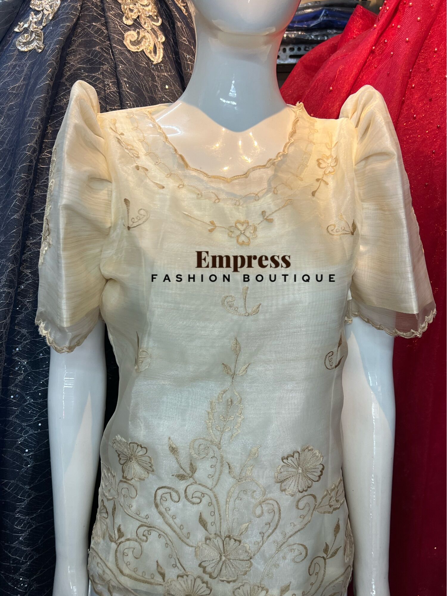 Filipiniana Kimona IMELDA BLOSE W/ ( Cream Burda) | Lazada PH