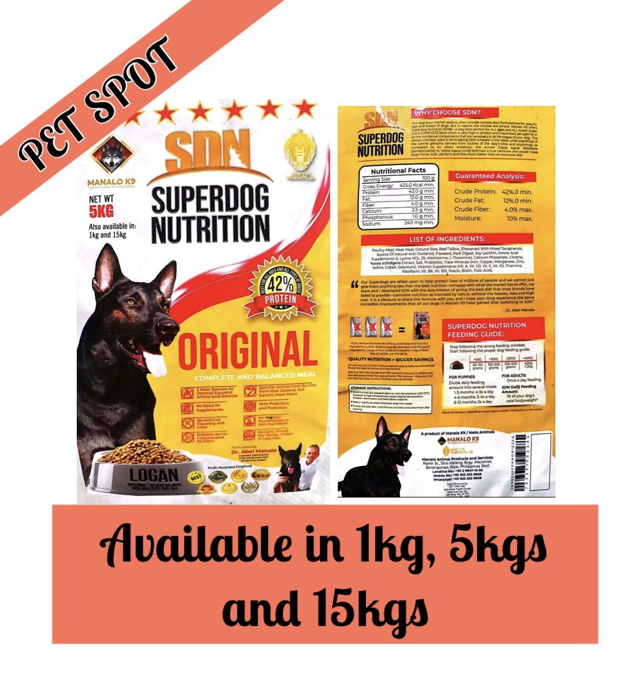 SDN Manalo Superdog Food 1kg, 5kgs, 15kgs | Lazada PH