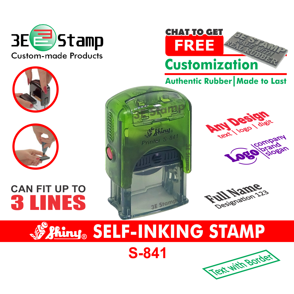3E STAMP Shiny 841 / S841 / S-841 Self inking Stamp for Personalized ...