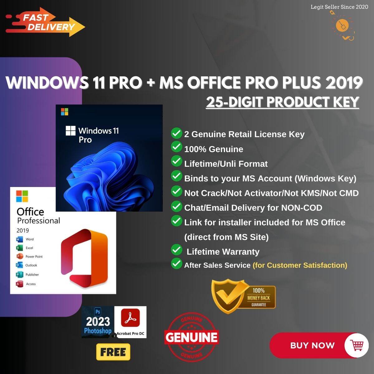 Genuine Windows 10 Product Key/ Windows 11 Pro Product Key / MS Office ...