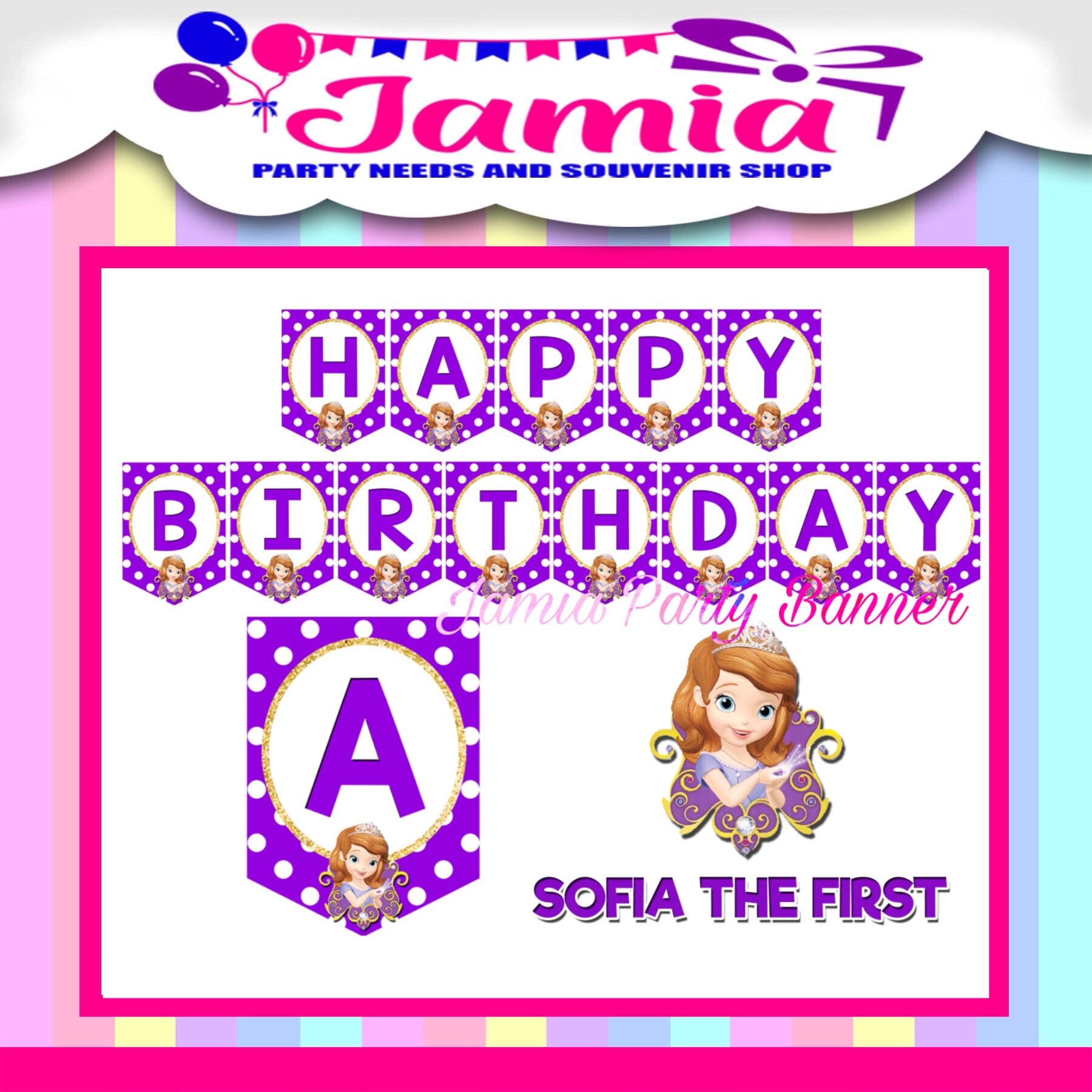 Sofia the First Customized Banner per letter | Lazada PH