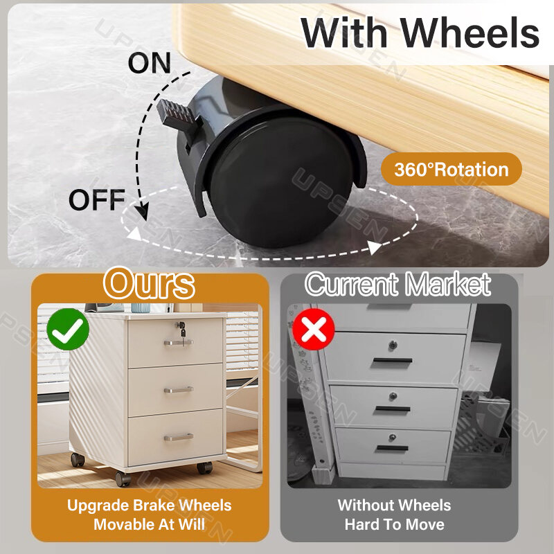 Minimalist Wooden File Cabinet Office Cabinet With Lock Drawer Bedside ...