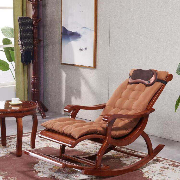 Jiamutang Extended Rocking Chair Adult Recliner Solid Wood Chair ...