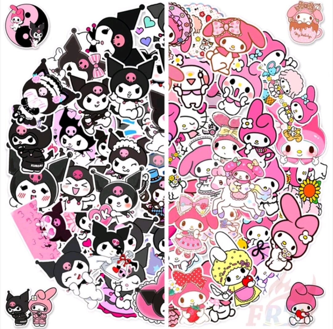 Kuromi & My Melody Series 50Pcs Assorted Stickers Bestfriend Stickers ...