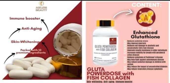 Ageless Beauty Gluta Powerdose with Fish Collagen (60 softgels) | Lazada PH