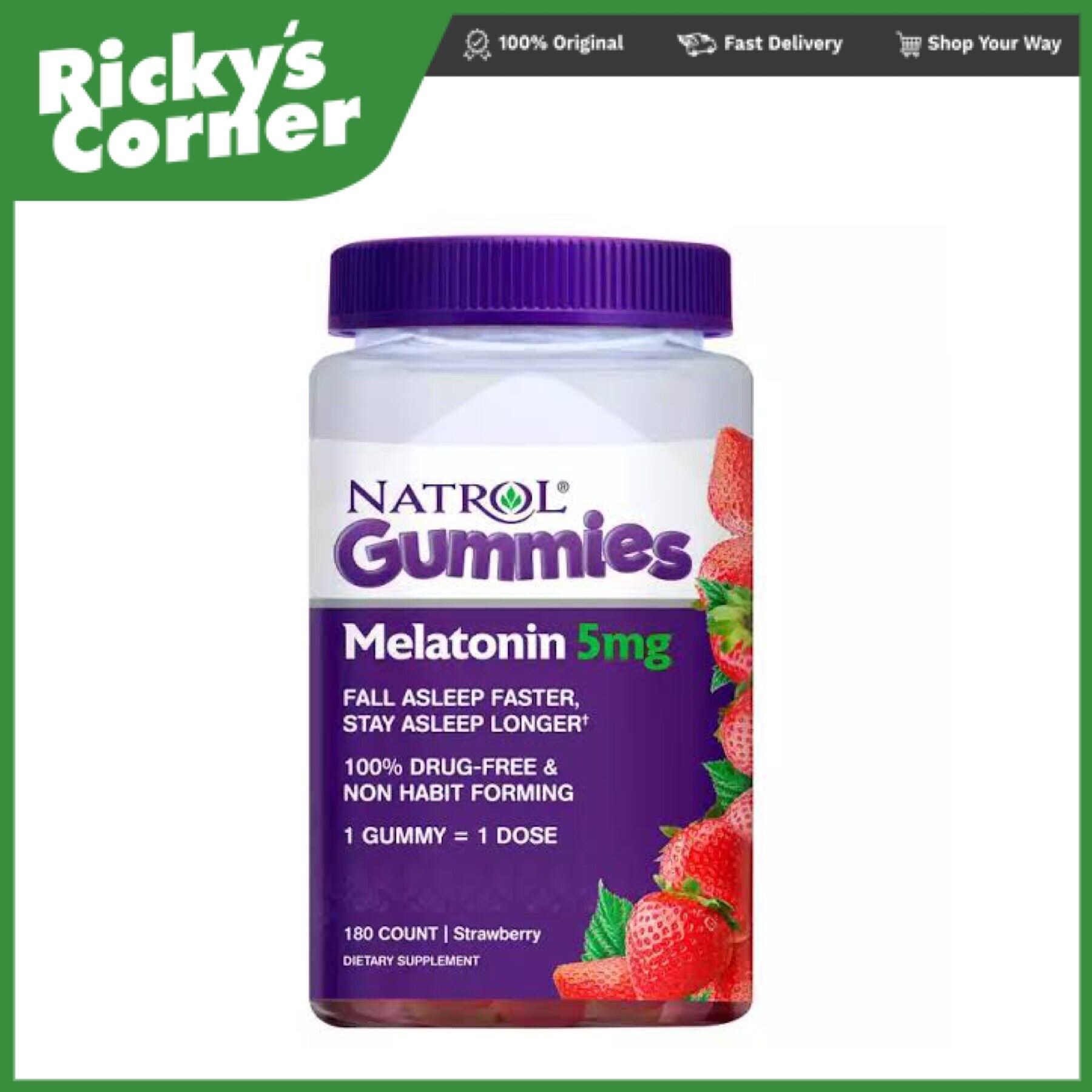 Natrol Gummies, Melatonin, Strawberry, 5 mg, 180 Count | Lazada PH