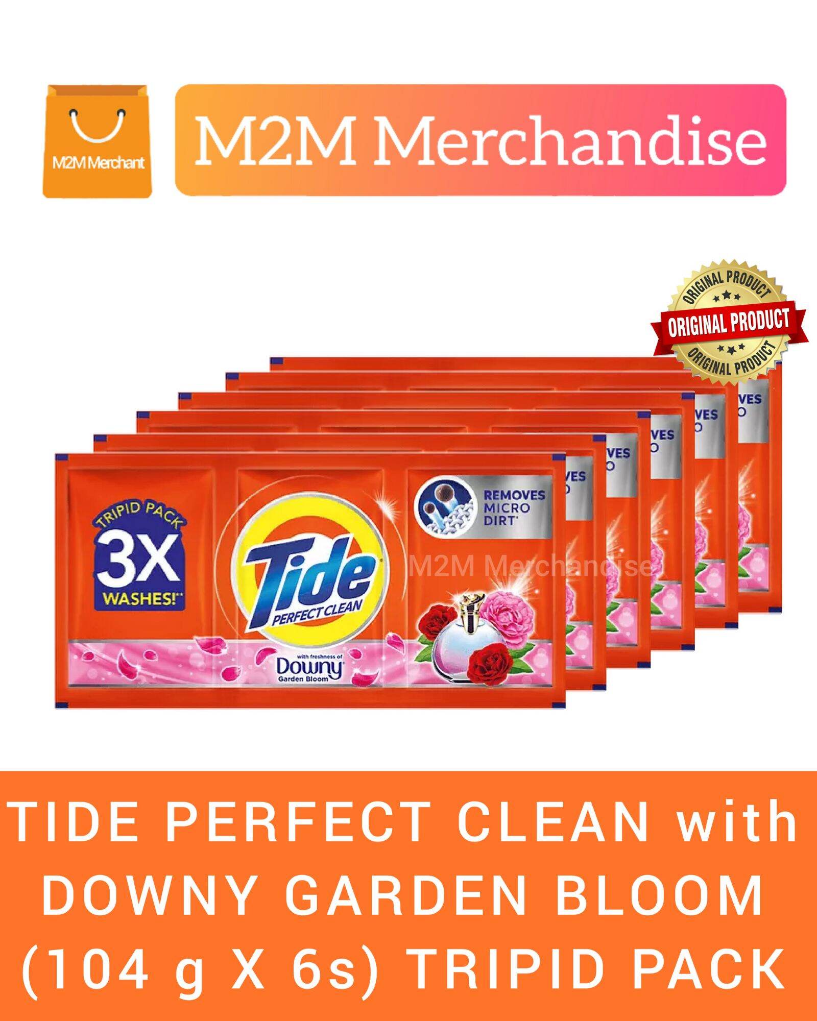 TIDE PERFECT CLEAN WITH DOWNY GARDEN BLOOM (104g X 6s) LAUNDRY POWDER ...