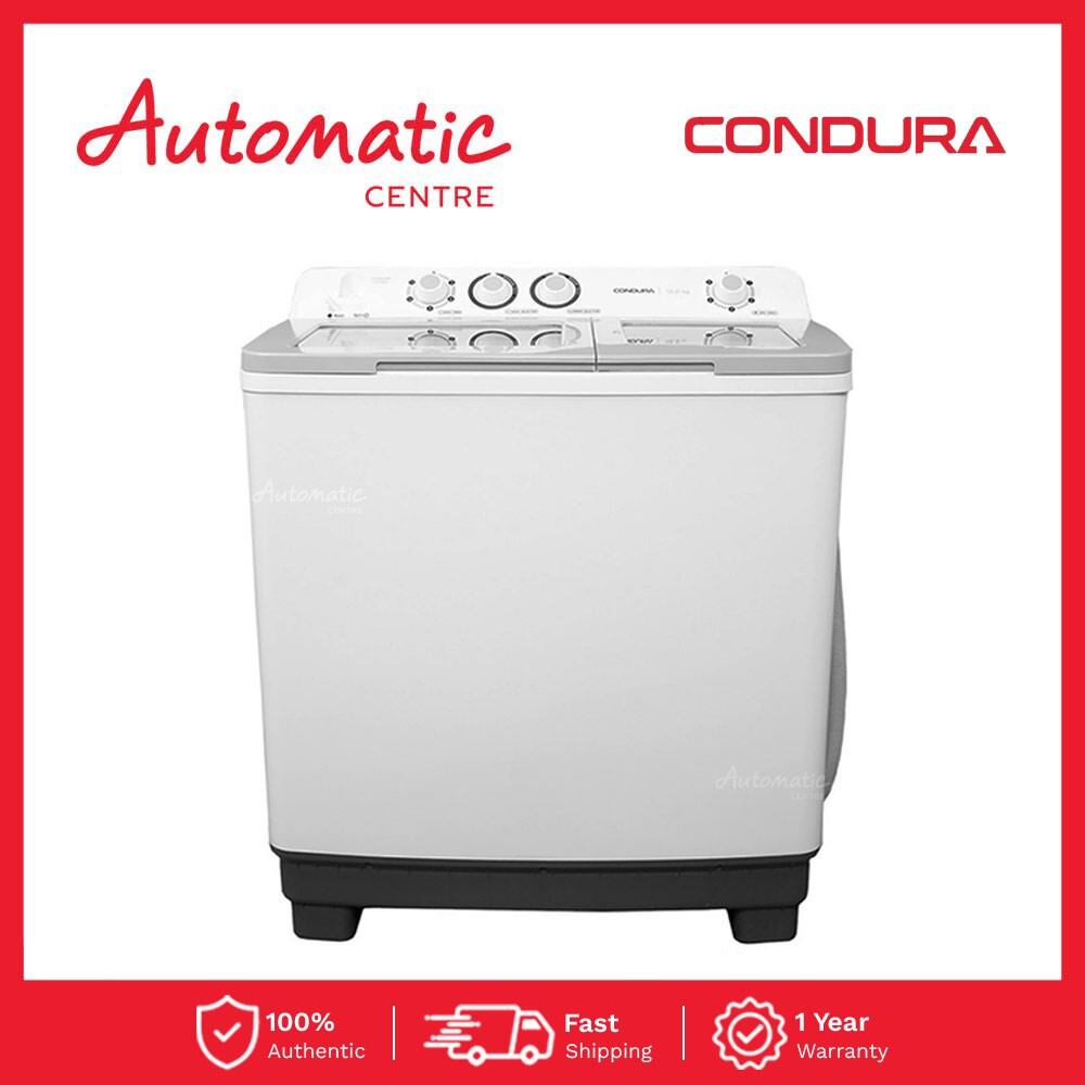 Condura CWM12.0TTGT 12kg Twin Tub Glass Top Design and Spin Dry Washer ...