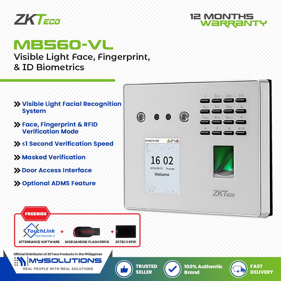 ZKTeco Visible Light Face, Fingerprint & ID Time & Attendance ...