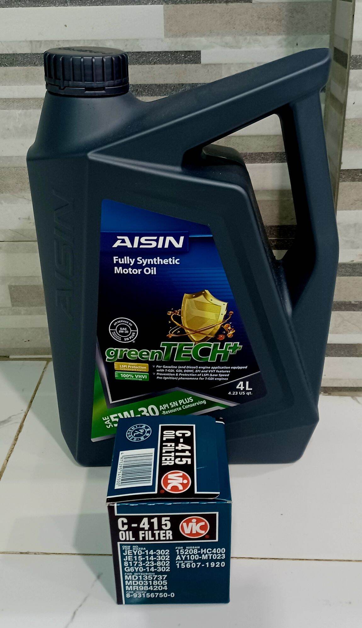 5W30 Fully Synthetic Motor Oil 4L with oil filter C-415 Vic Bundle for ...