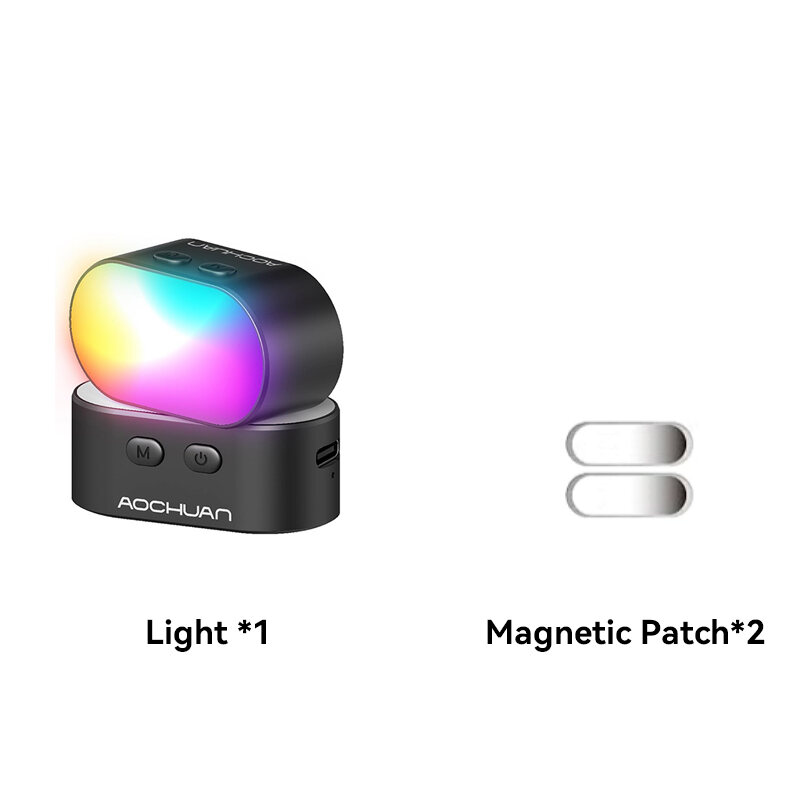 AOCHUAN RGB Magnetic Fill Light for Gimbal LED Video Photography Light 3 Brightness and 7 Color ...