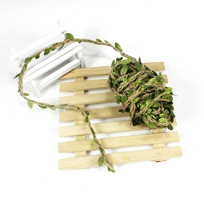 Kindergarten Handmade DIY Green Fresh Rattan Green Leaf Hemp Rope Leaf ...