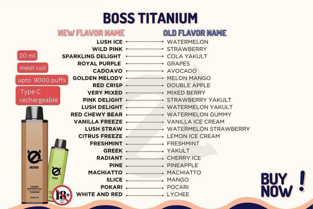 BOSS TITANIUM 9000 PUFFS 101% ORIGINAL | Lazada PH