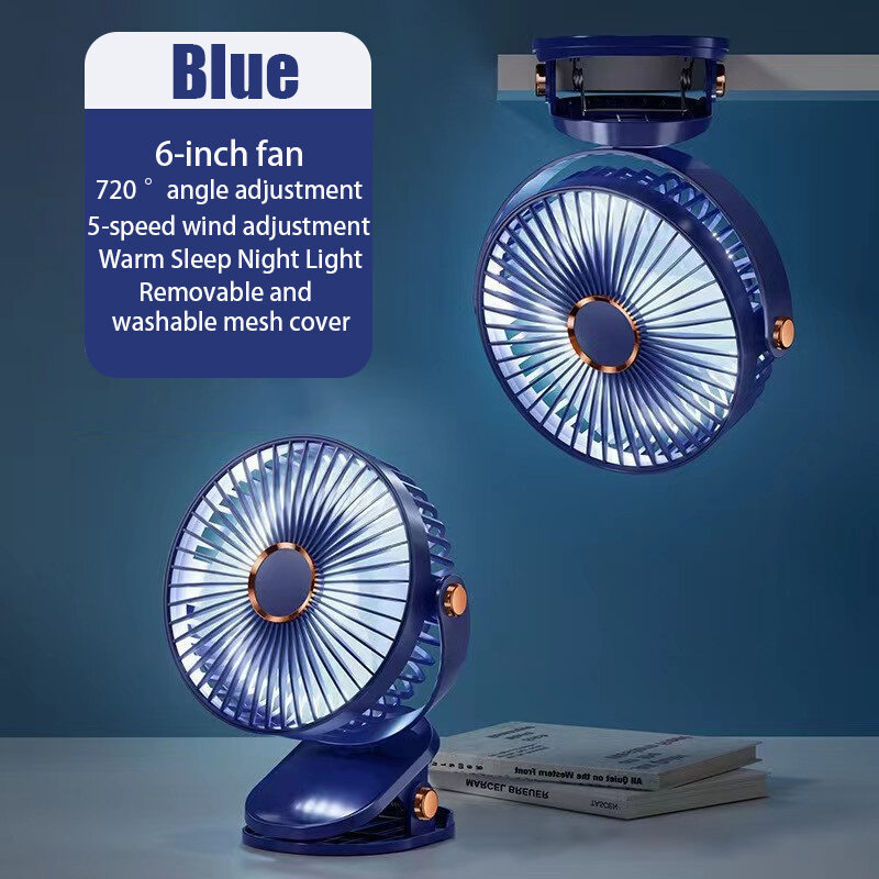Desktop Hang Clip Fan Rechargeable Portable Air Circulator Ceiling ...