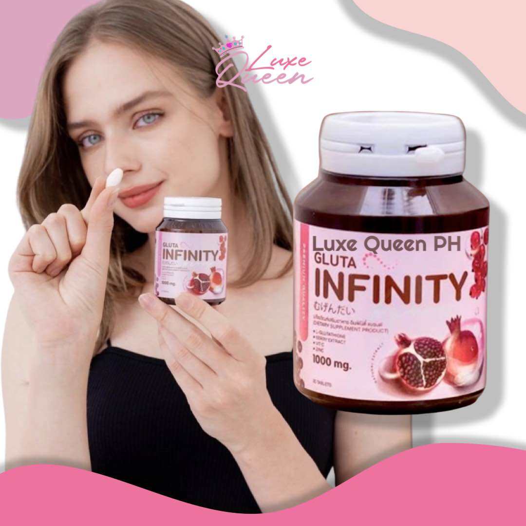 Gluta Infinity 30 Tablets 1000mg Anti Acne Whitening Glutathione Glow ...