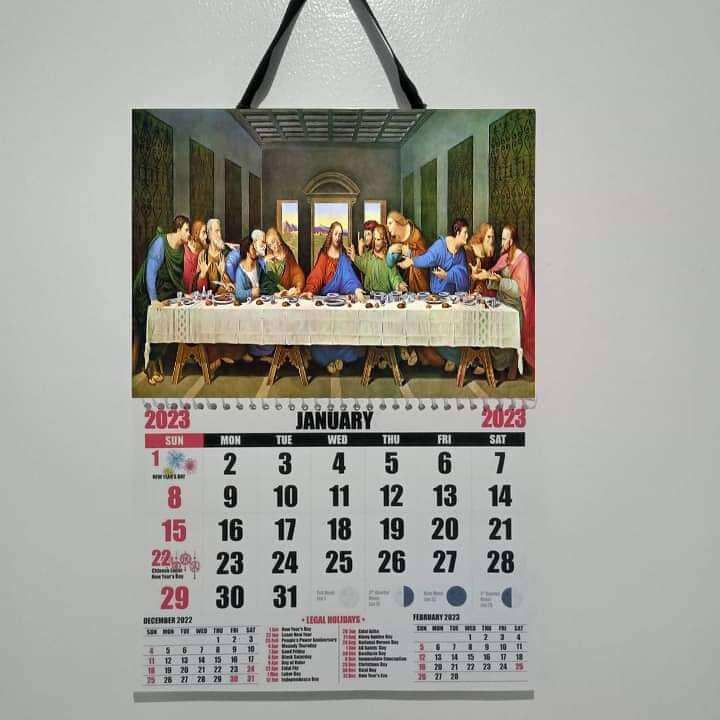 2024 Calendar A3 the last supper/ Floral | Lazada PH