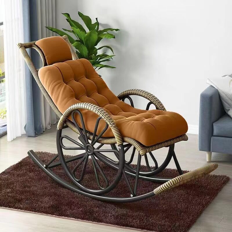 Rattan Lazy Chair Rattan Chair Elderly Recliner Rocking Chair Adult ...