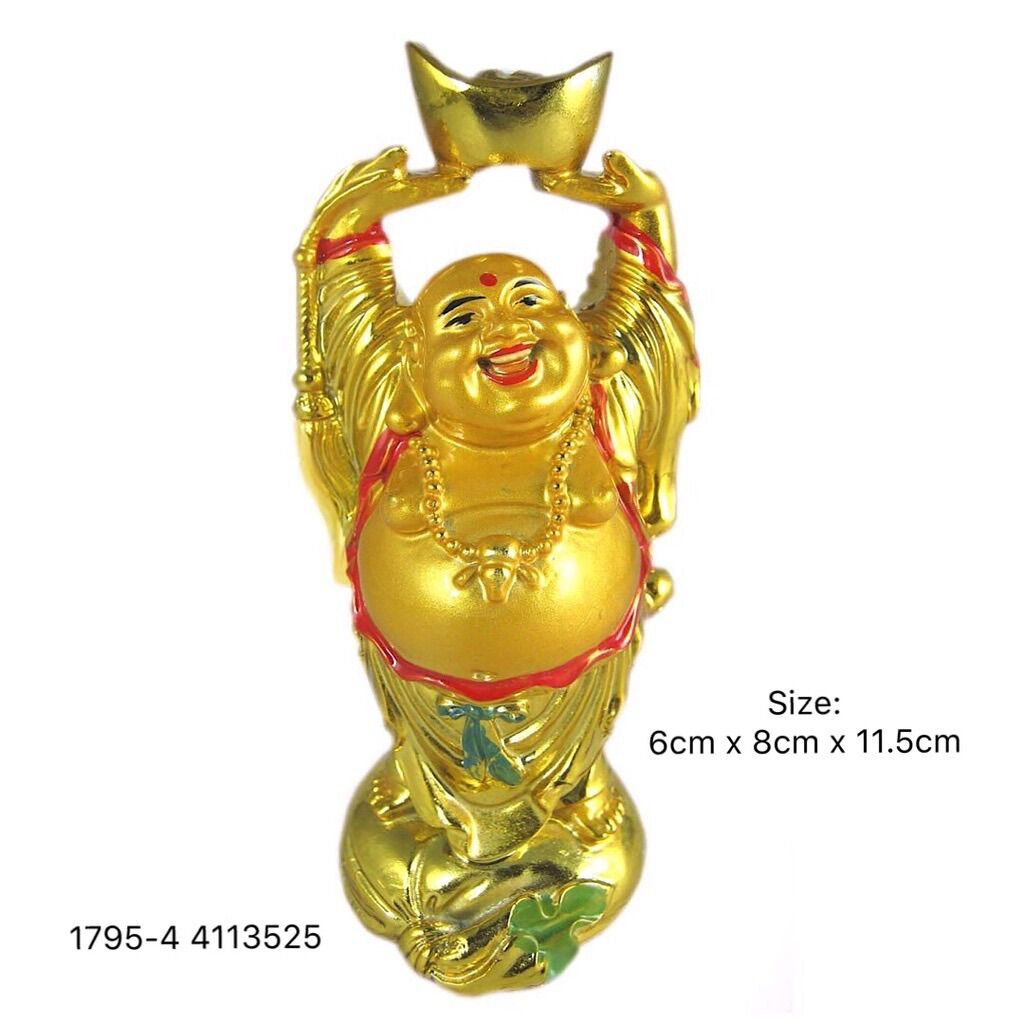 Fengshui Laughing Buddha Lifting A Gold Ingot | Lazada PH