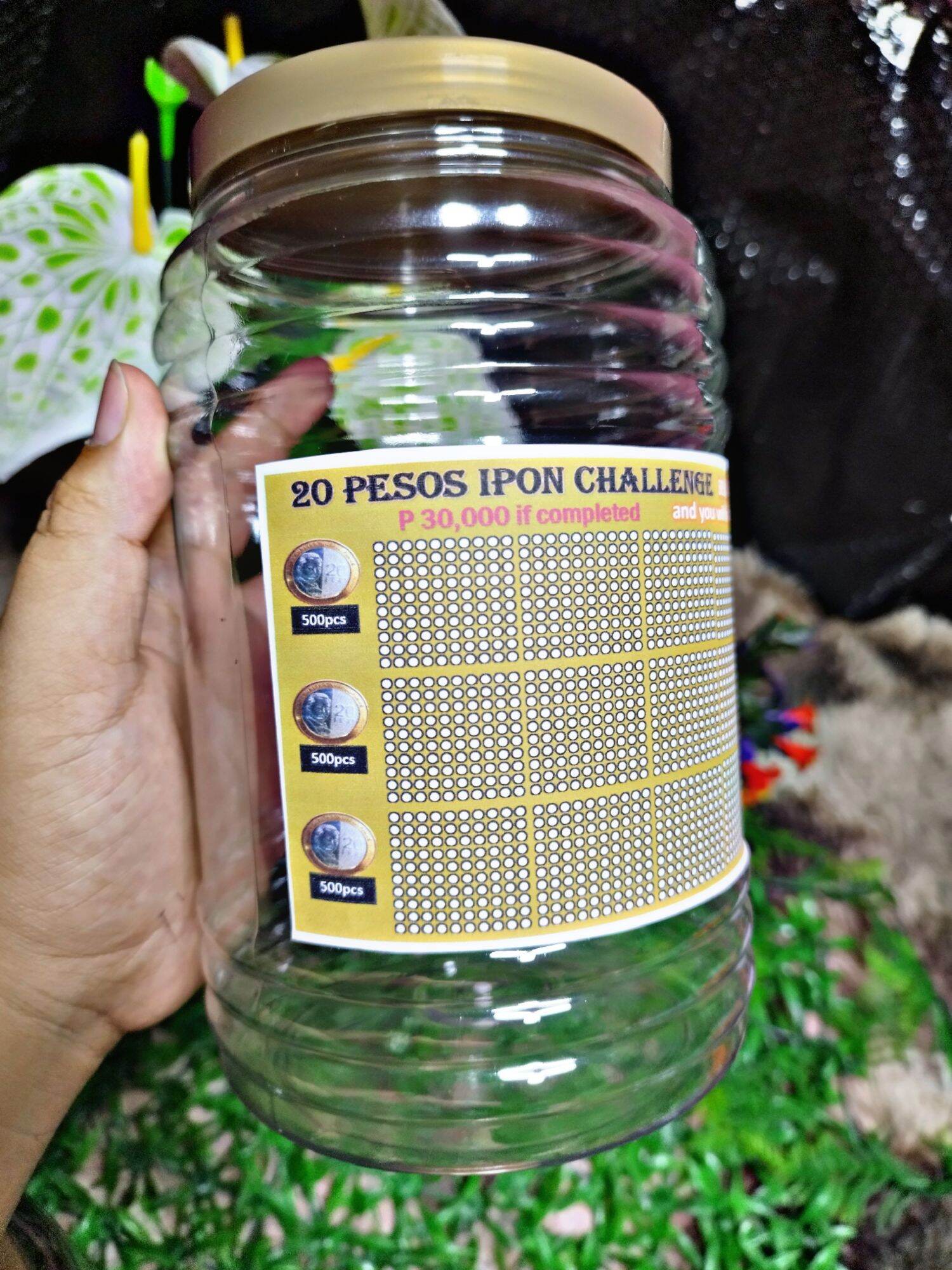 ipon challenge alkansya transparent clear plastic jar 2L | Lazada PH