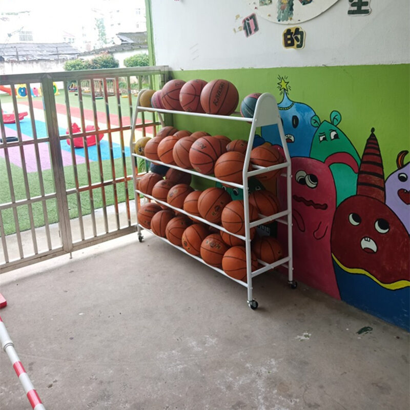 Kindergarten Basketball Storage Rack Football Volleyball Ball Rack ...