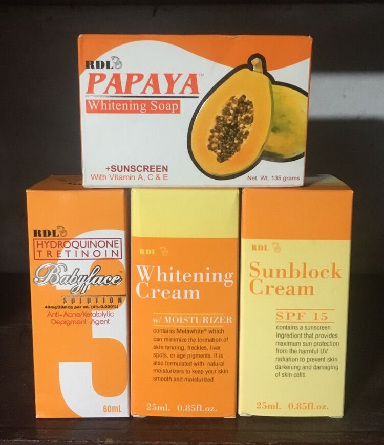 Rdl Set - Rdl #3 60ml,Papaya Soap 135g,Whitening Cream 25ml & Sunblock ...