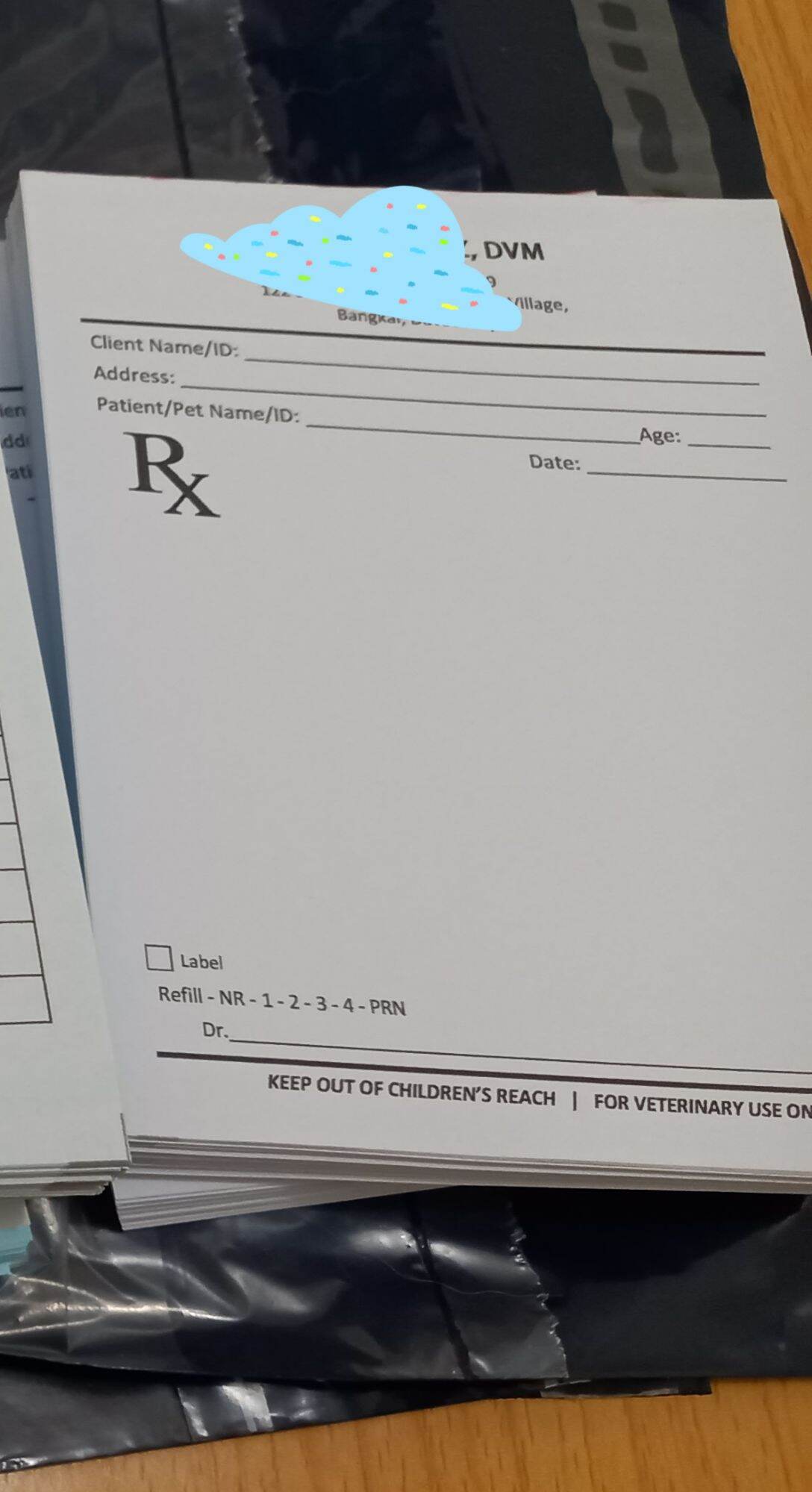 veterinary rx pad reseta prescription customized 1/4shortbond (buyers ...