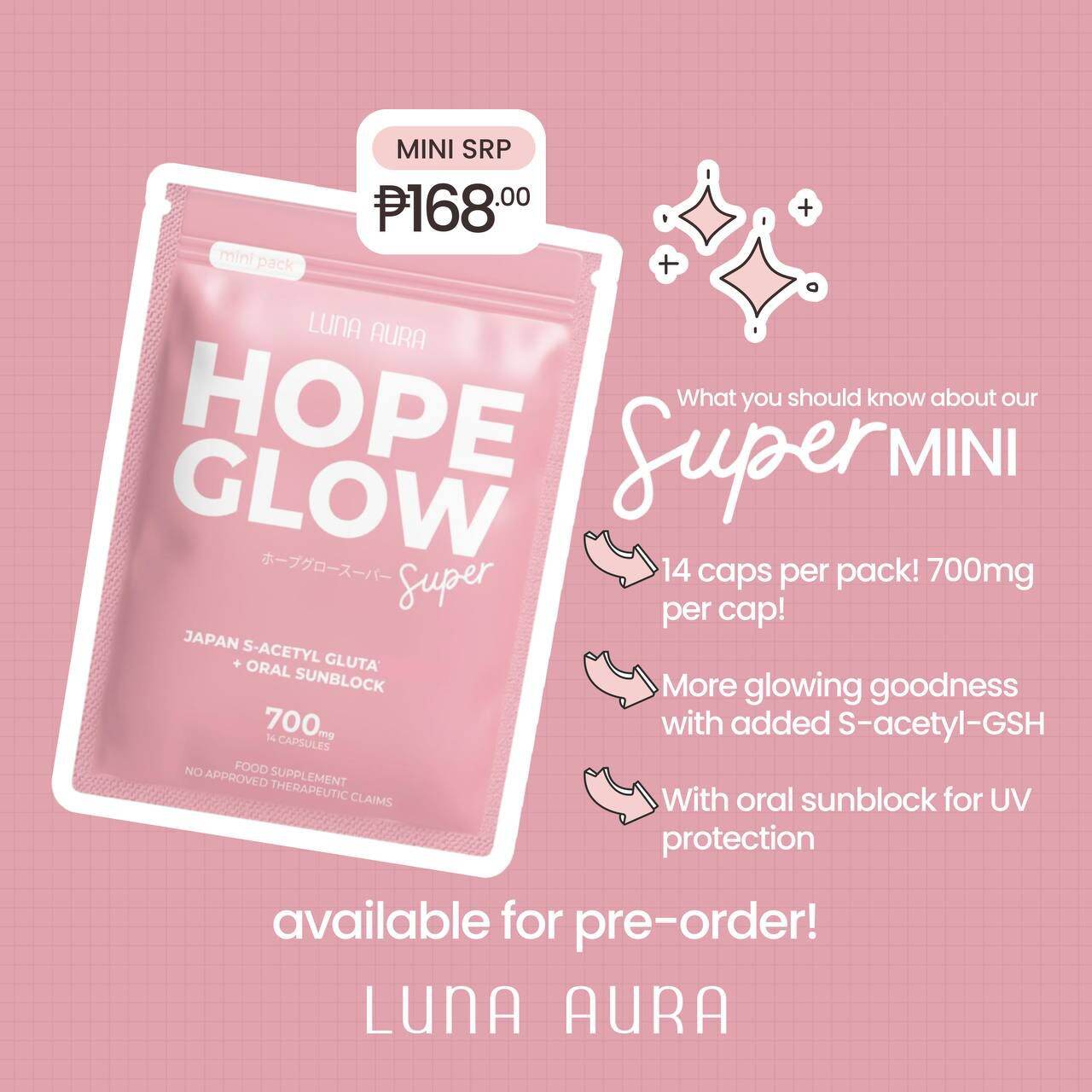 HOPE GLOW GLUTATHIONE & vitamin CBY LUNA AURA (Authentic guaranteed ...