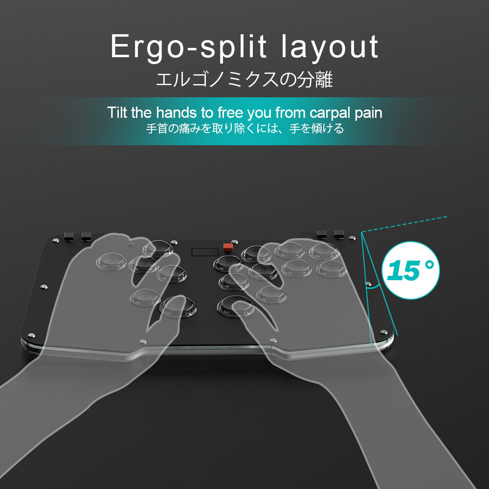 Duelpad Zen Ergo-split All-button Stickless Fighting Controller ...