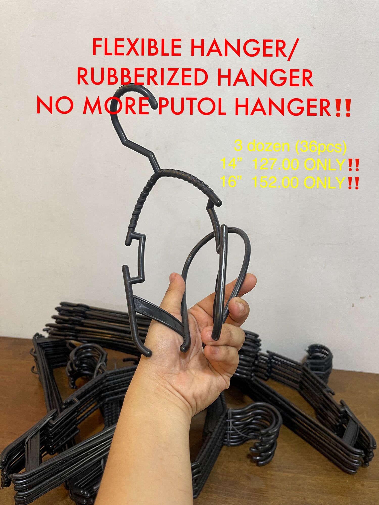 RUBBERIZED/FLEXIBLE HANGER‼️ 3 DOZEN (36pcs na‼️) | Lazada PH