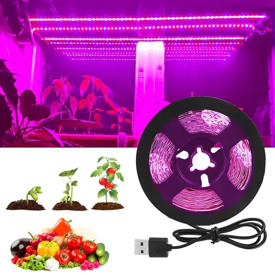 Plant Light Grow LED Strip 5V USB LED 1-5m Full Spectrum Waterproof LED ...