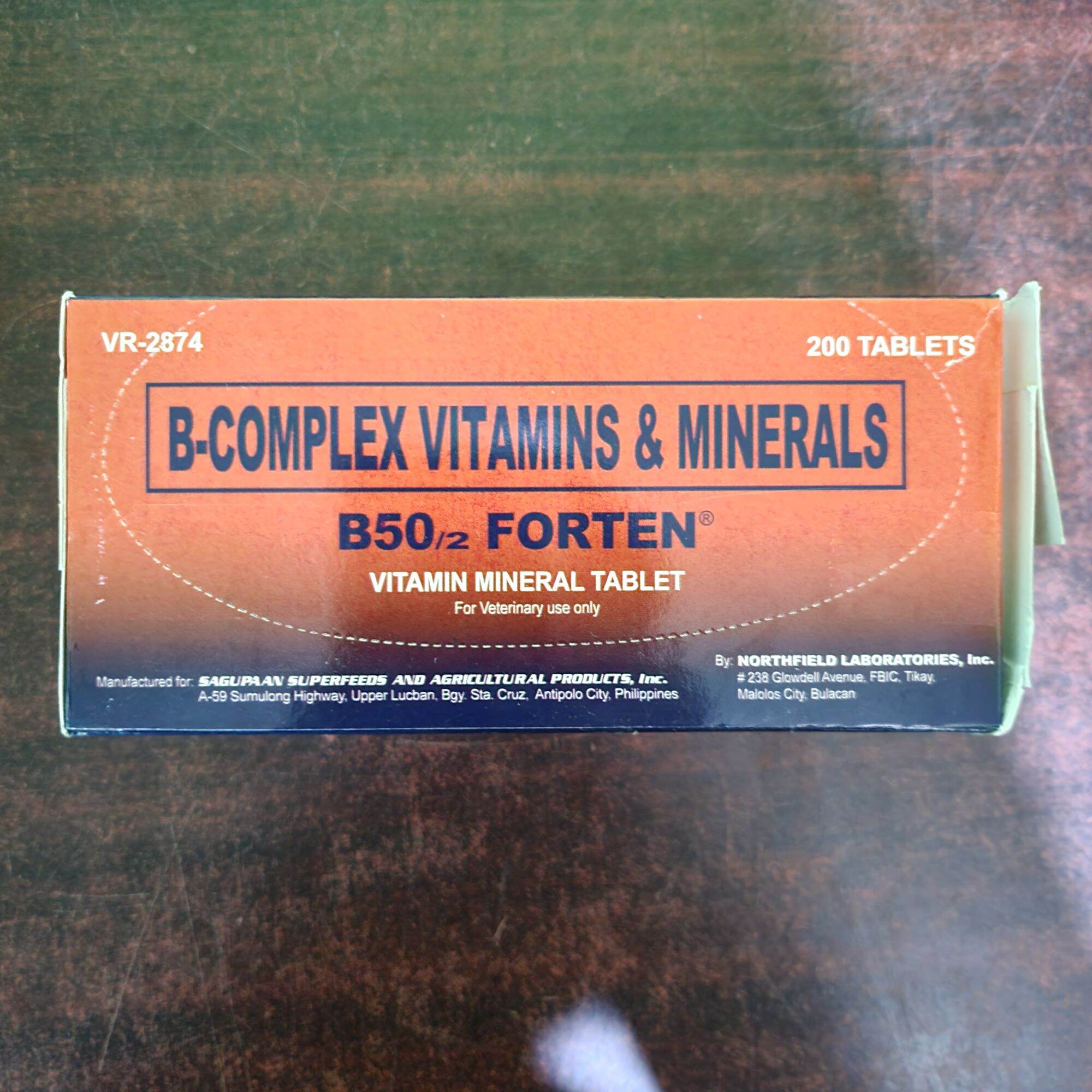 B50/2 FORTEN B-COMPLEX VITAMINS & MINERALS (SOLD PER 10 TABLETS OR 1 ...