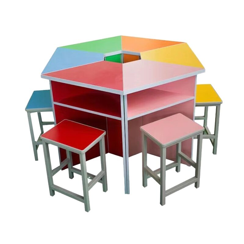 School Classroom School Desk and Chair Hexagonal Table Primary and ...