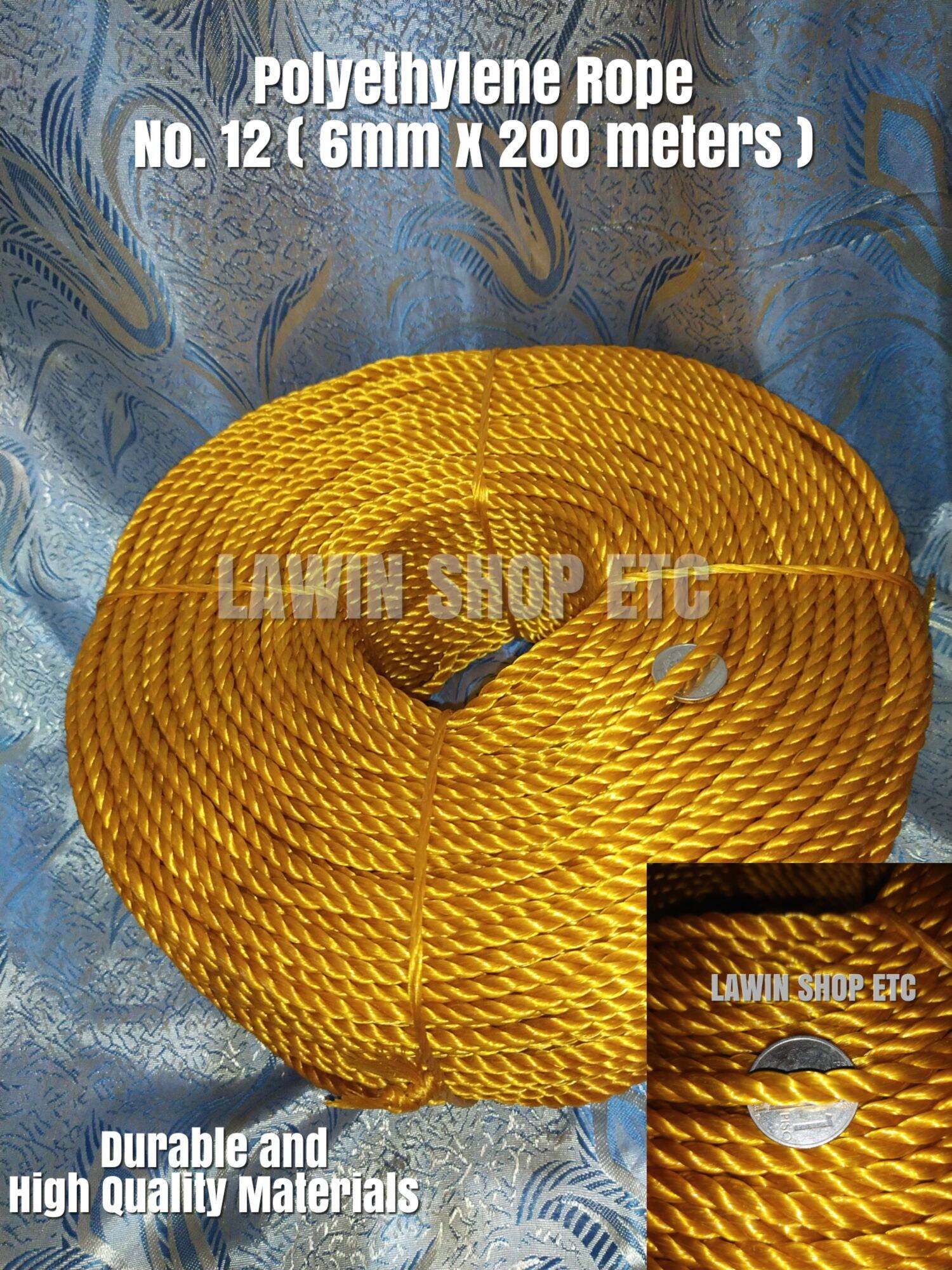 PE Nylon Rope #12 (6mm x 200 meters) Polyethylene Rope / Lubid / Tali | Lazada PH
