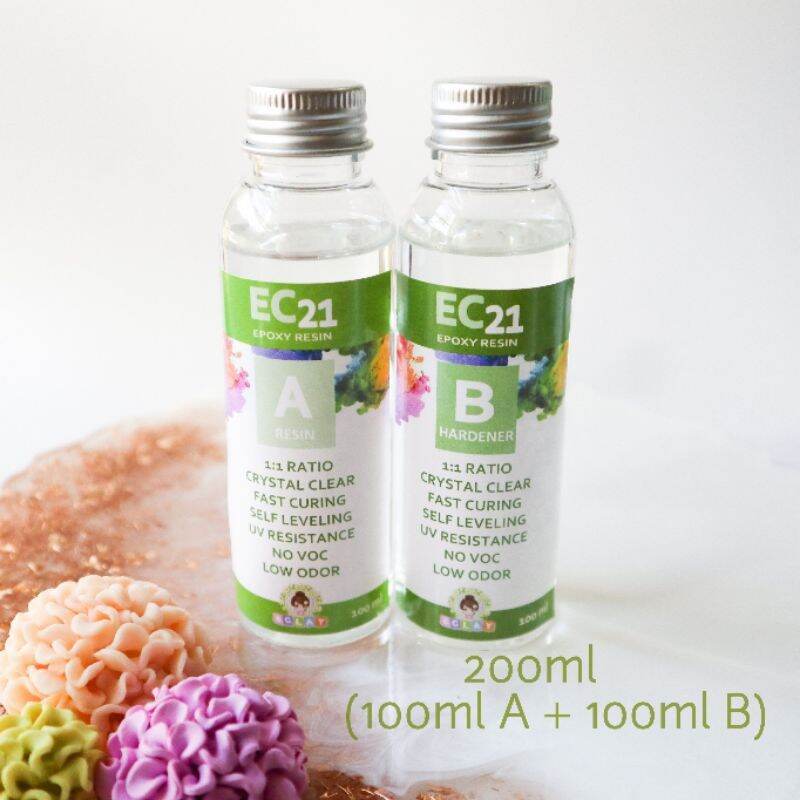 EC21 TRIAL KIT PREMIUM EPOXY RESIN CRYSTAL CLEAR 100ml/200ml 1:1 ...