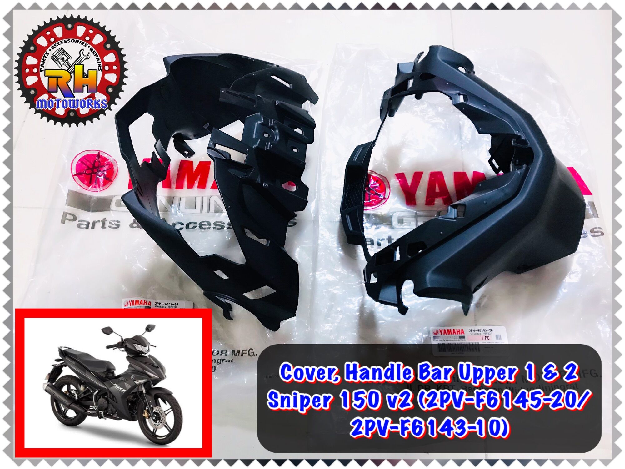 Sniper 150 v2 Handle Bar Cover Upper 1 & 2 (2PV-F6143-10 / 2PV-F6145-20 ...