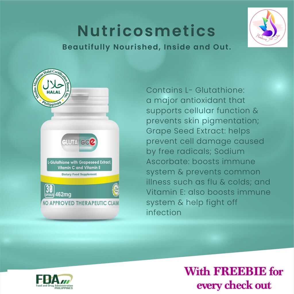 Gluta GCE 462mg L-Glutathione w/ Grapeseed Extract, Sodium Ascorbate ...