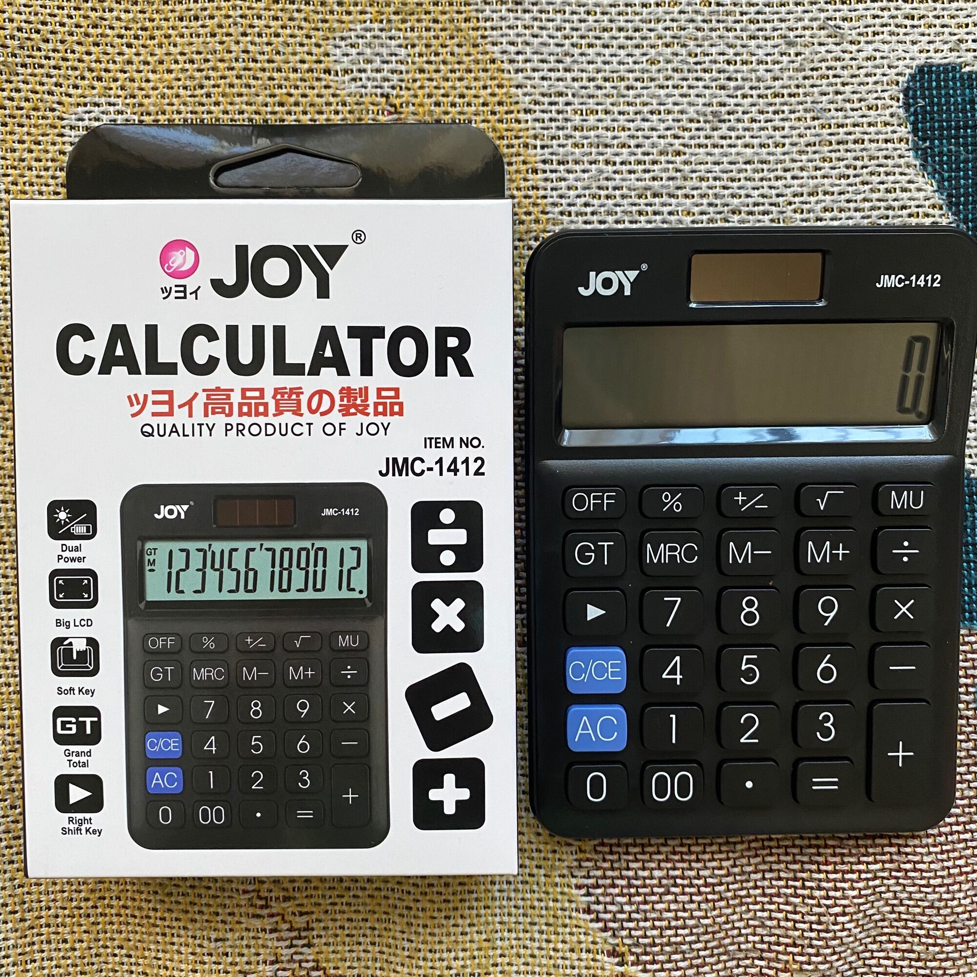 Sold Per Piece Joy Calculator JMC-1412 12 Digits Function Black Color School Supplies Office ...