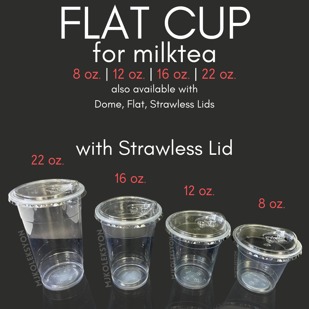 50pcs Plastic Cups w/ Strawless Lid Set 95mm for Milktea Lemonade Iced ...