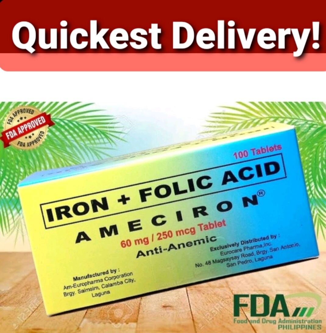 Ferrous Sulfate + Folic Acid (Ameciron) Anti Anemic. For Pregnant ...