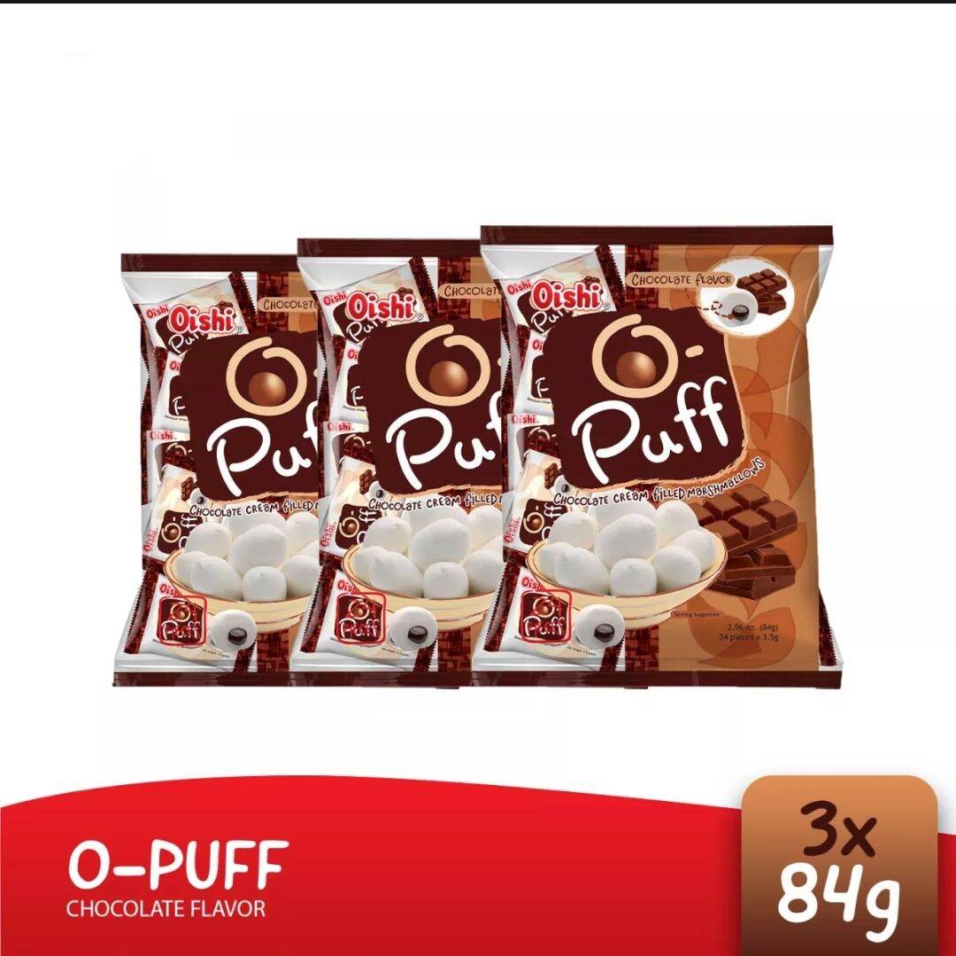 OISHI O - PUFF | SET OF 3 | ASSORTED | CHOCOLATE | MANGO | MATCHA GREEN ...