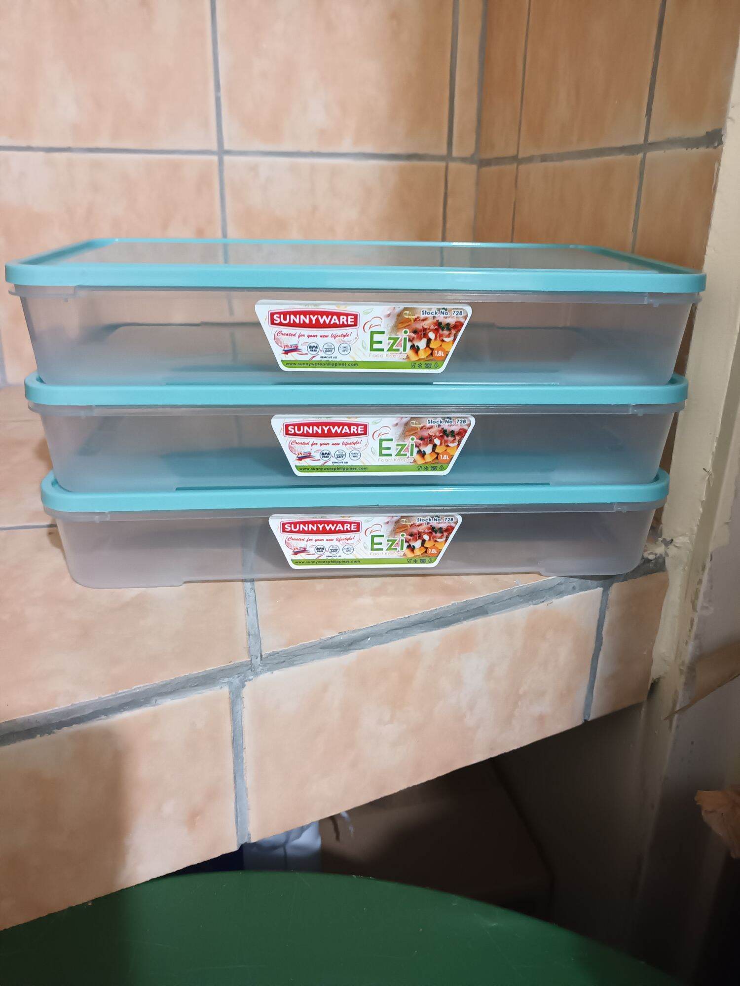 3pcs/set 1.8LRectangular sunnyware food storage stock no.;728 | Lazada PH