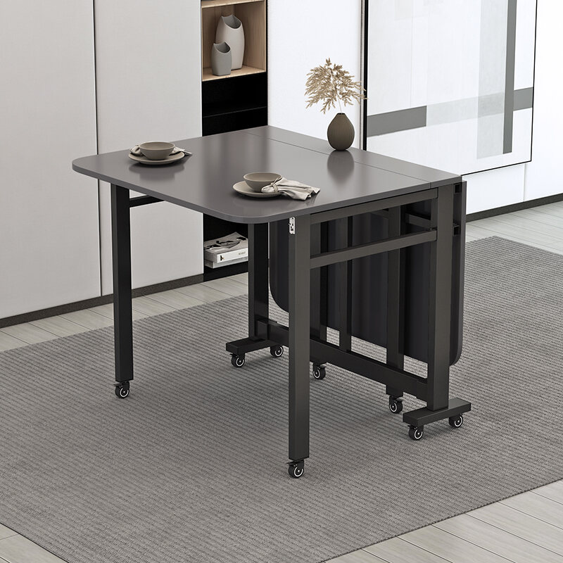 Movable Foldable Dining Table Household Small Apartment Solid Wood ...