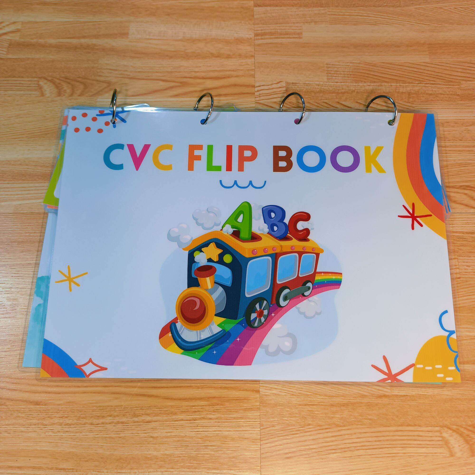 CVC word builder flip book laminated reading material cvc family ...