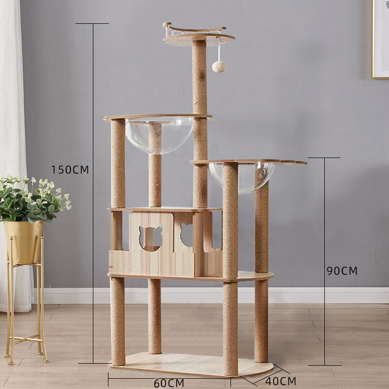 Cat Climbing Frame Cat Rack Rattan Mat Cat Nest Toy One-Piece Hemp Rope ...