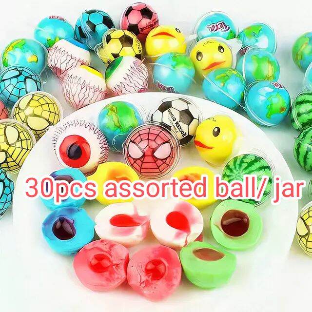 gummy ball with fruit jam 30pcs soft gummy ball in jar , whoesale candy ...